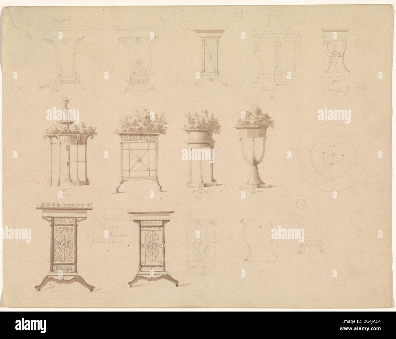 Table feet and Jardinières. Designs for table feet and jardinières ...