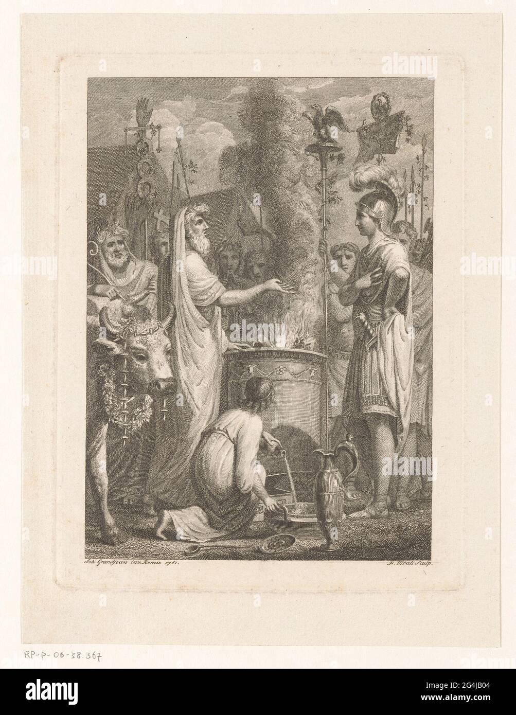 Germanicus at a sacrifice. Germanicus with a sacrifice with priests. On ...