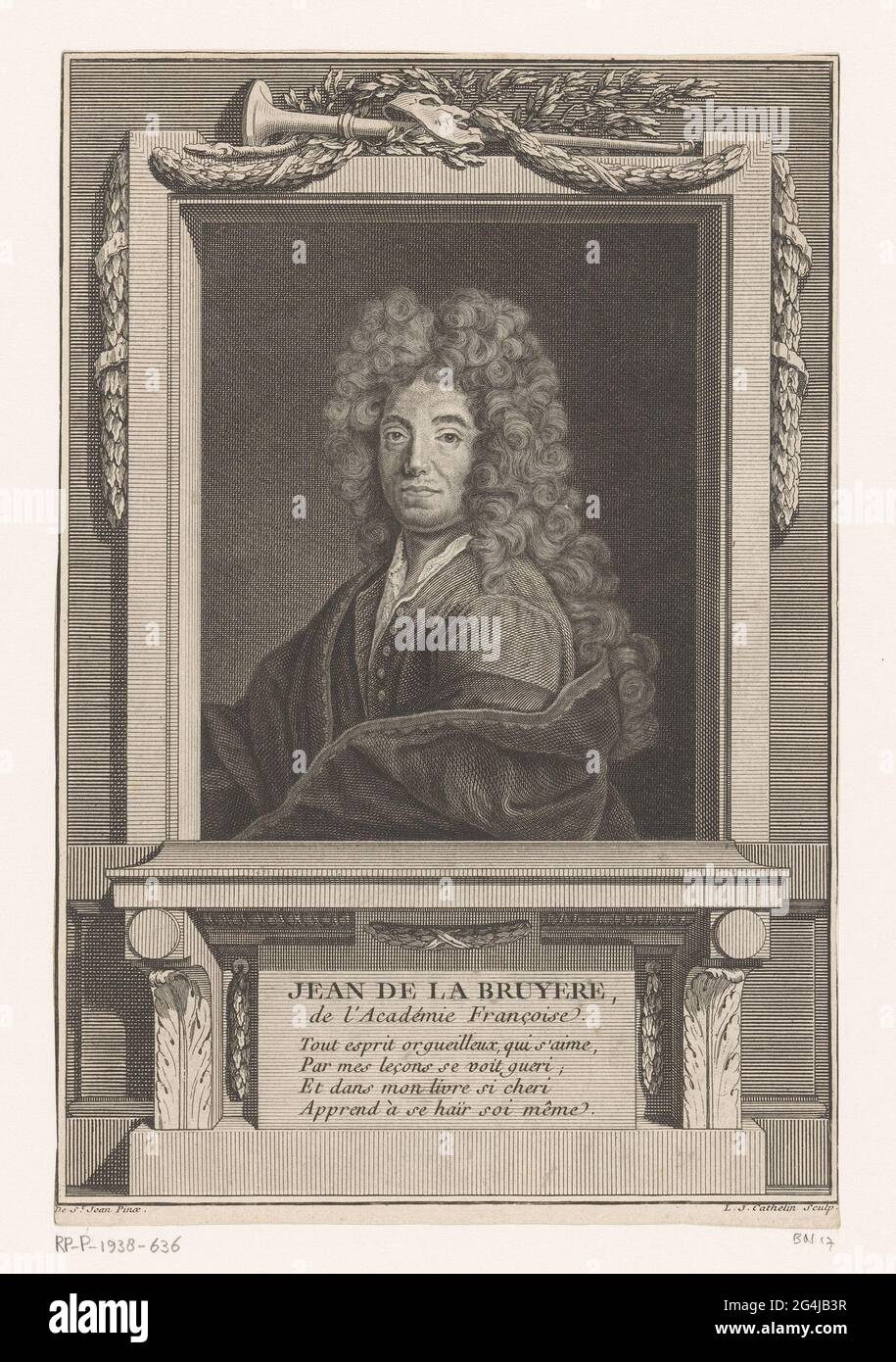 Portrait of Jean de la Bruyère; Tile page for: La Bruyère, Jean de. The ...