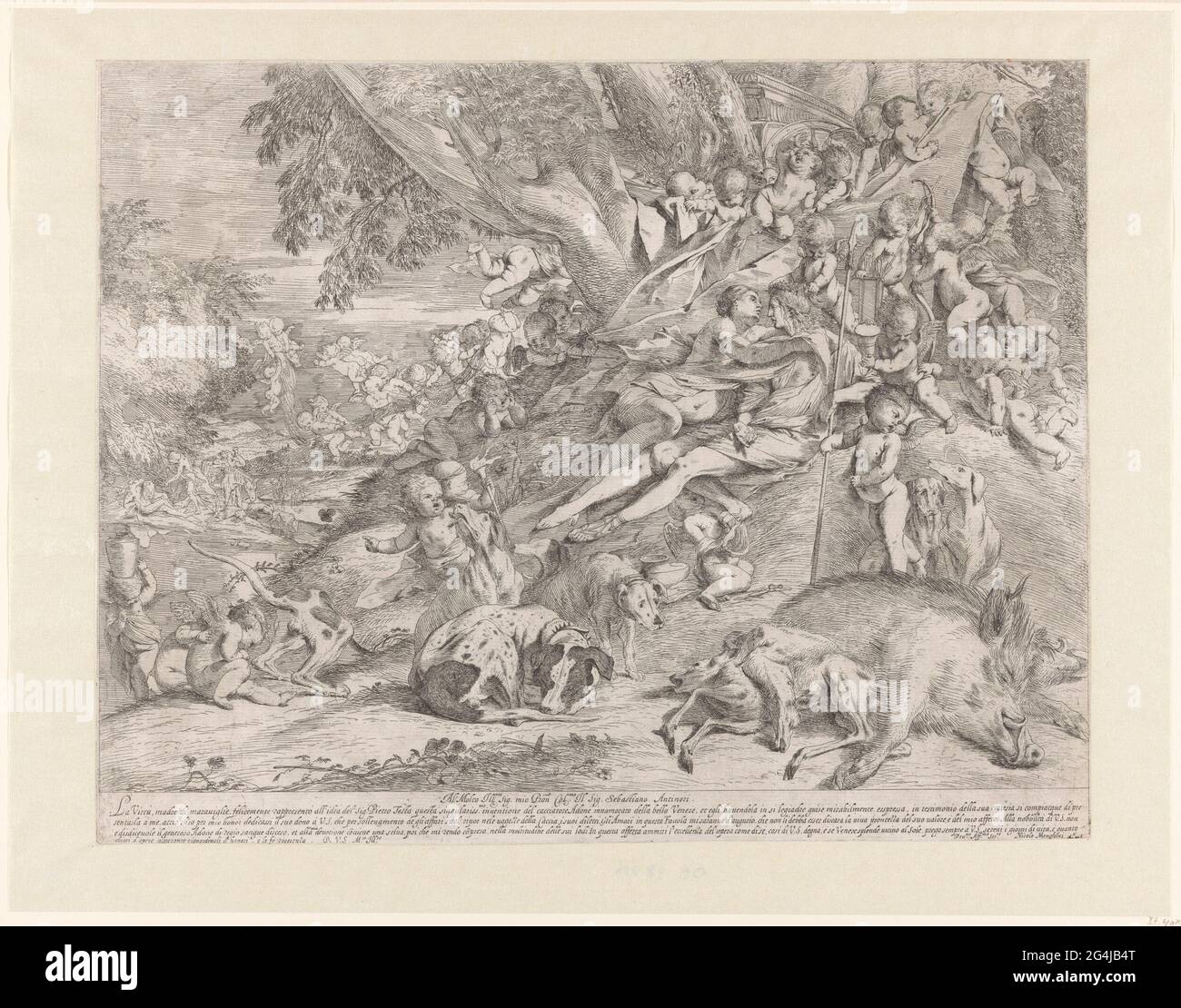 Venus and Adonis after hunting. Venus and Adonis as loved ones ...