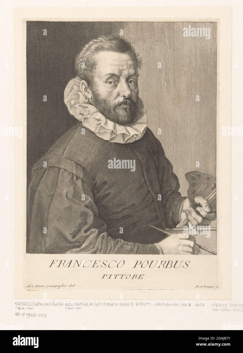 Portrait of artist Frans Pourbus II; Portraits of artists Stock Photo ...