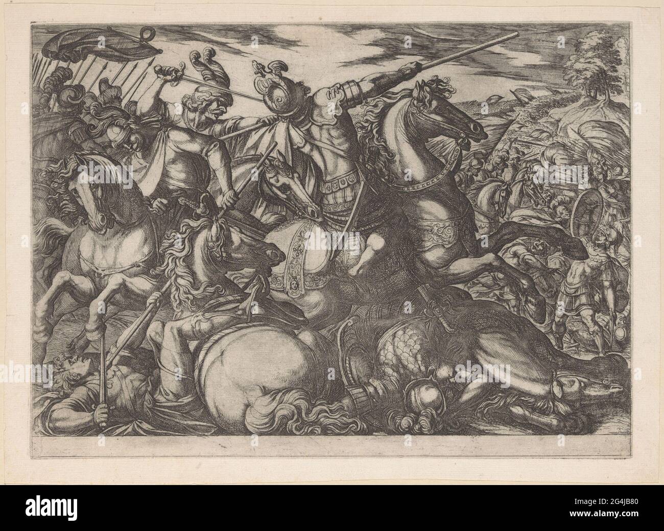 Cavalry fight close together; Combat scenes (series 3). A tangle of ...