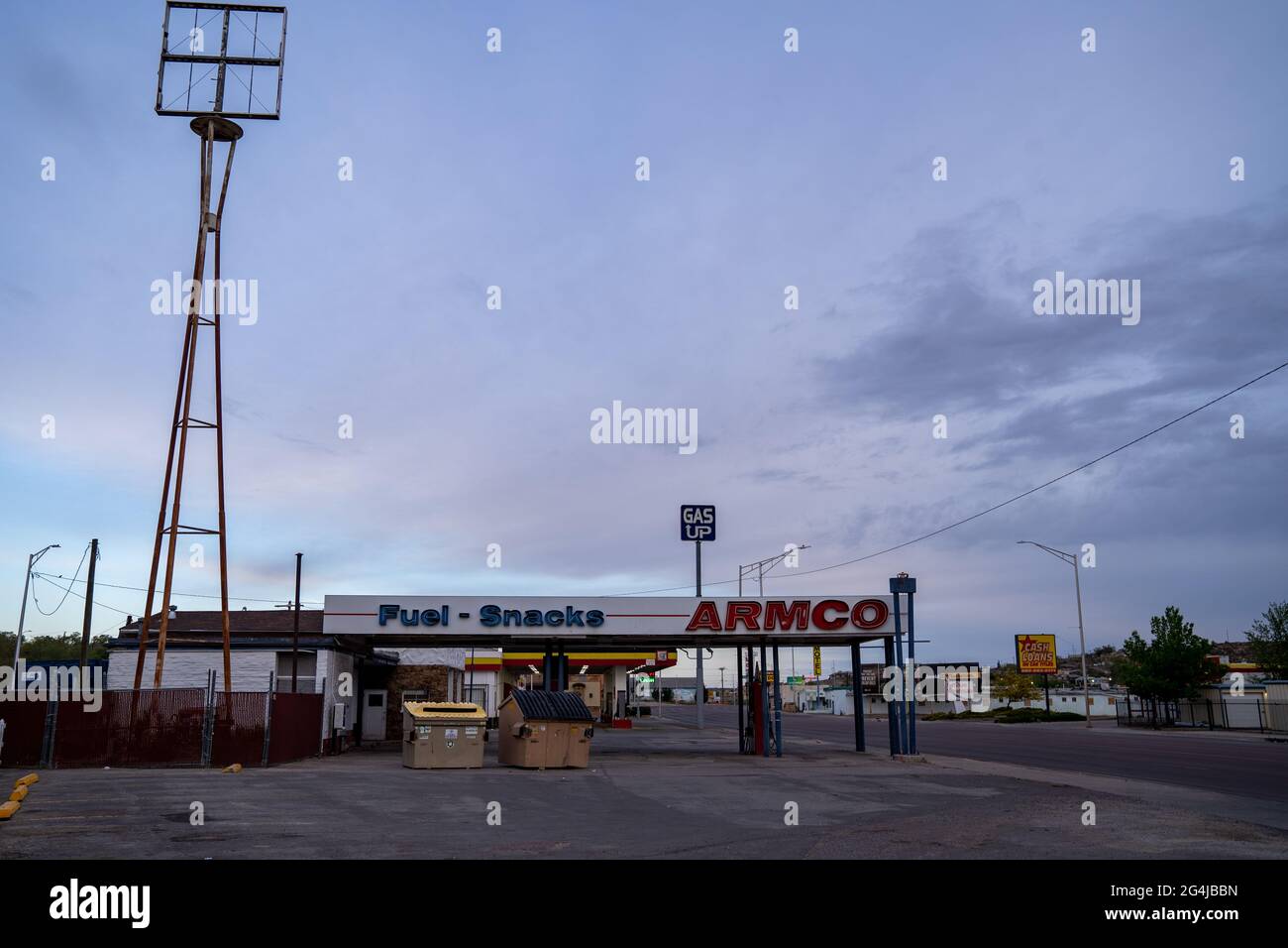 Gallup, New Mexico - May 18, 2021: Abandoned Armco gas station along ...