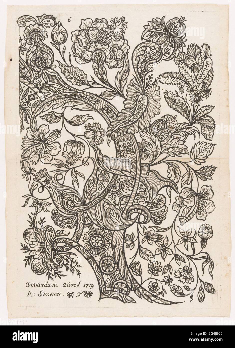 Design for textiles. Design for textile with fantasy flowers and leaves ...