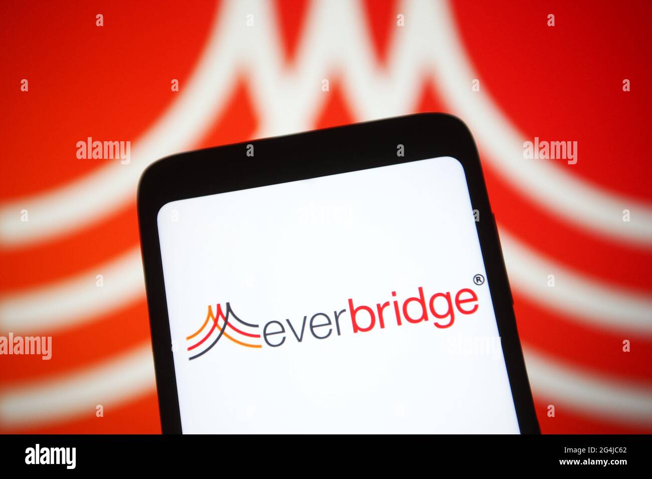 In this photo illustration an Everbridge logo of a software company is ...