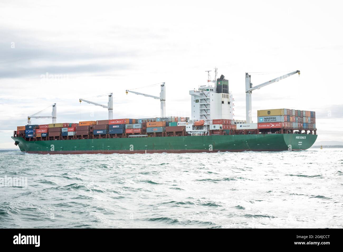 Container ship on Port Phillip bay, Melbourne Stock Photo - Alamy