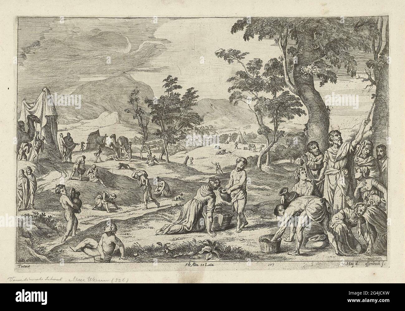 Israelites gathering manna in the desert hi-res stock photography and ...