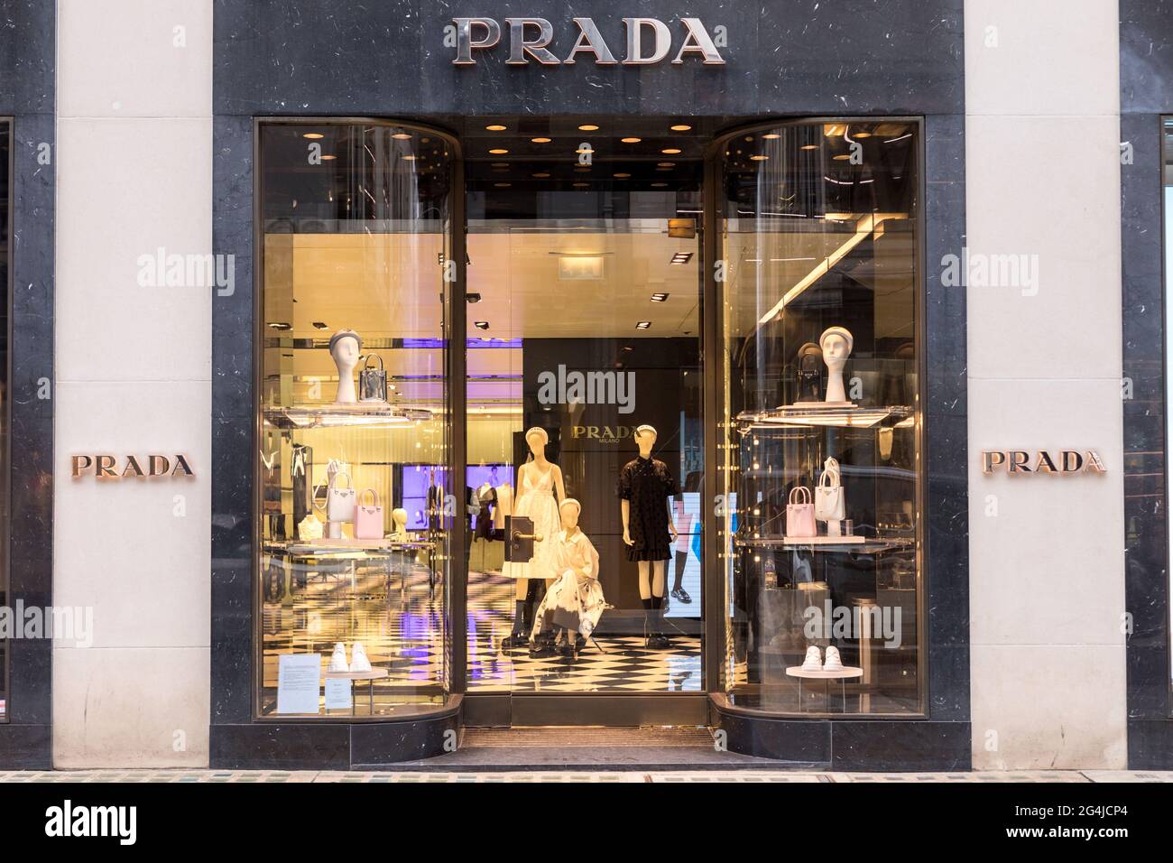 Prada logo is seen at one of their stores on Marleybone in London ...