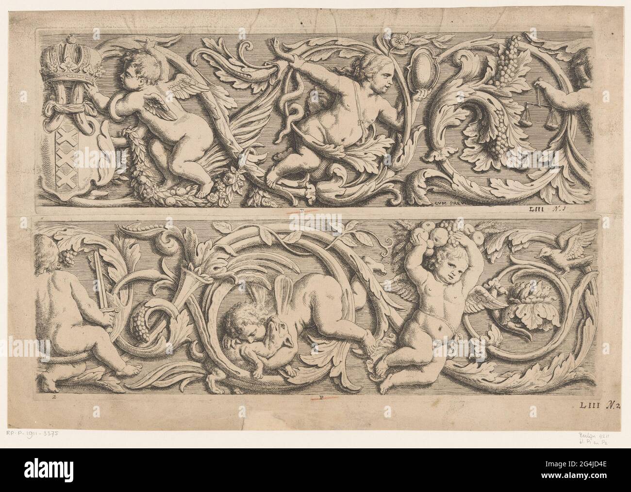 Frisians with putti; Secunda pars praecipuarum (...) / The second part ...