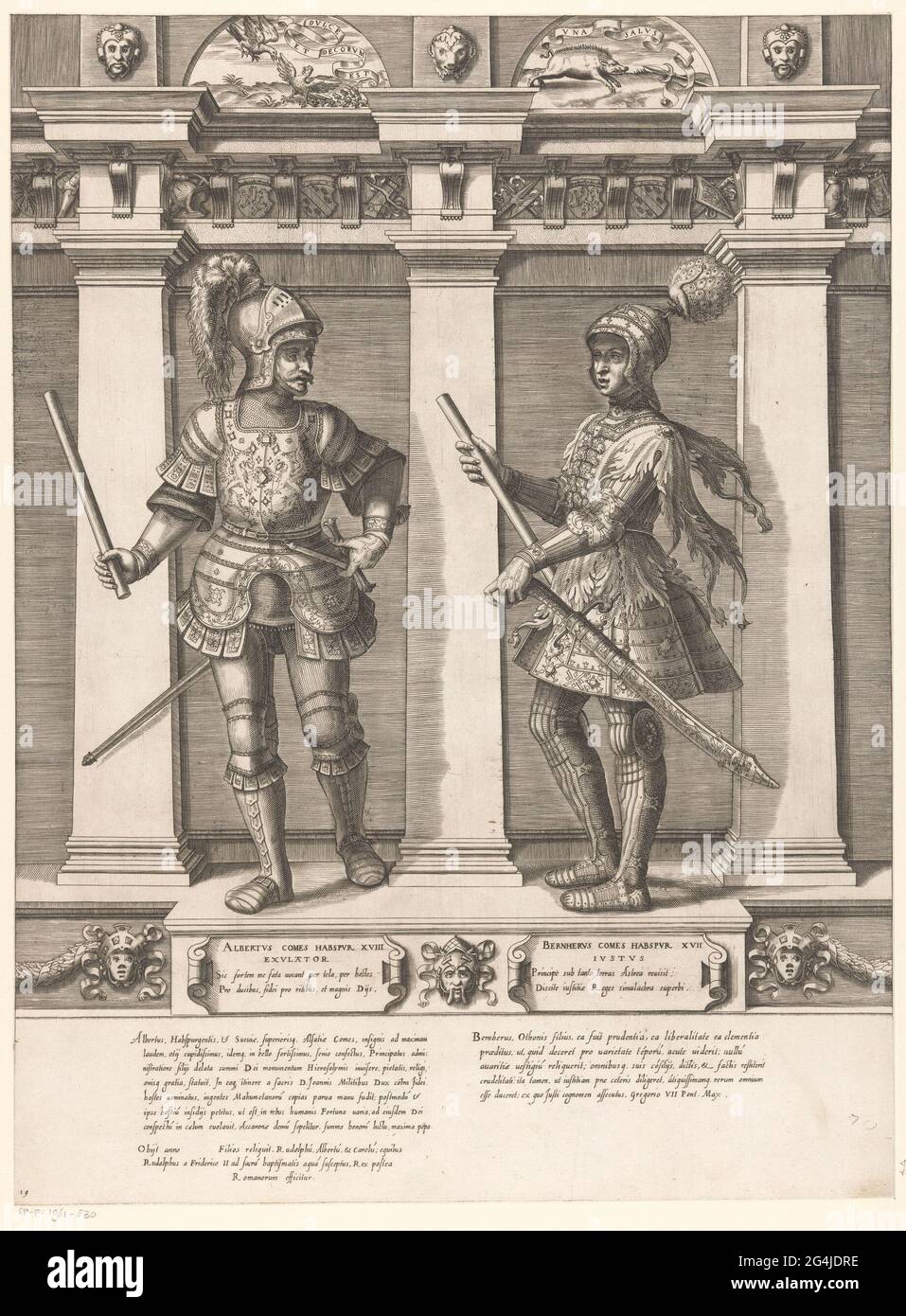 Double portrait of Albrecht III and Werner II from Habsburg; Portraits ...