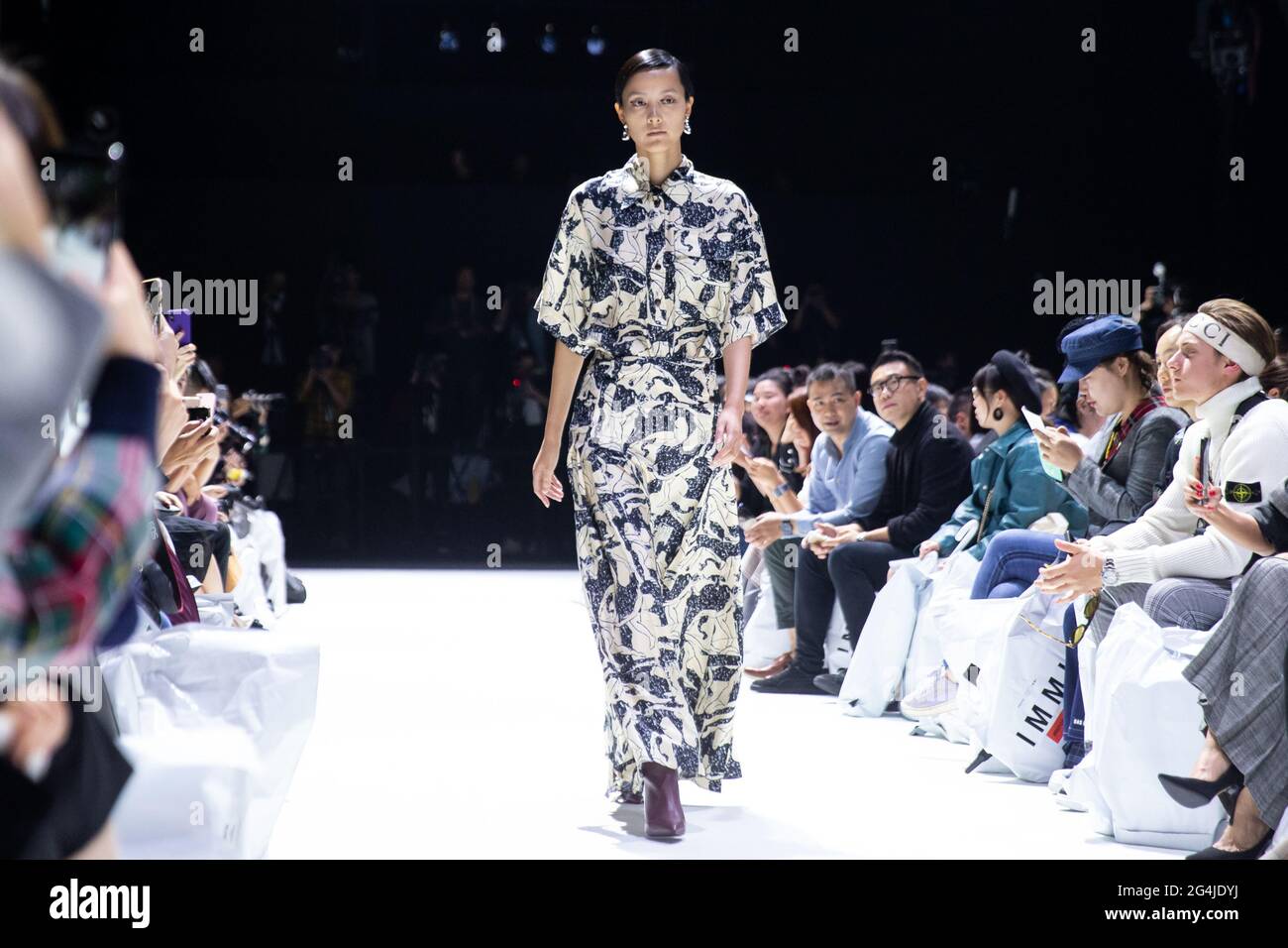 SHANGHAI, CHINA - OCTOBER 15, 2018 - Supermodel Pei Pei walks during ...