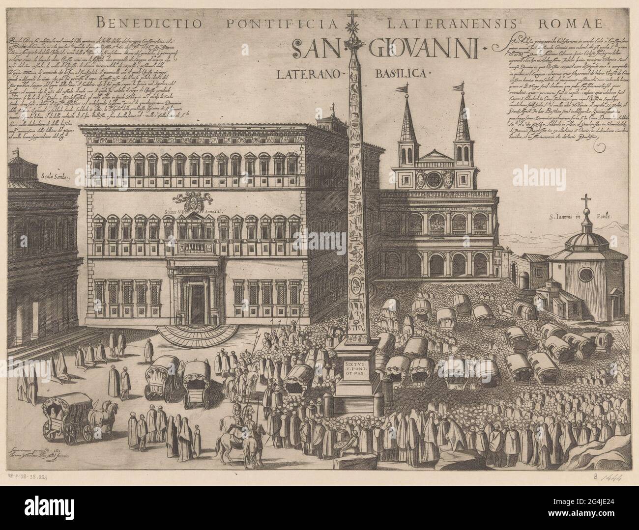 View of the later in Rome with Sint-Jan of Lateran; Benedictio ...
