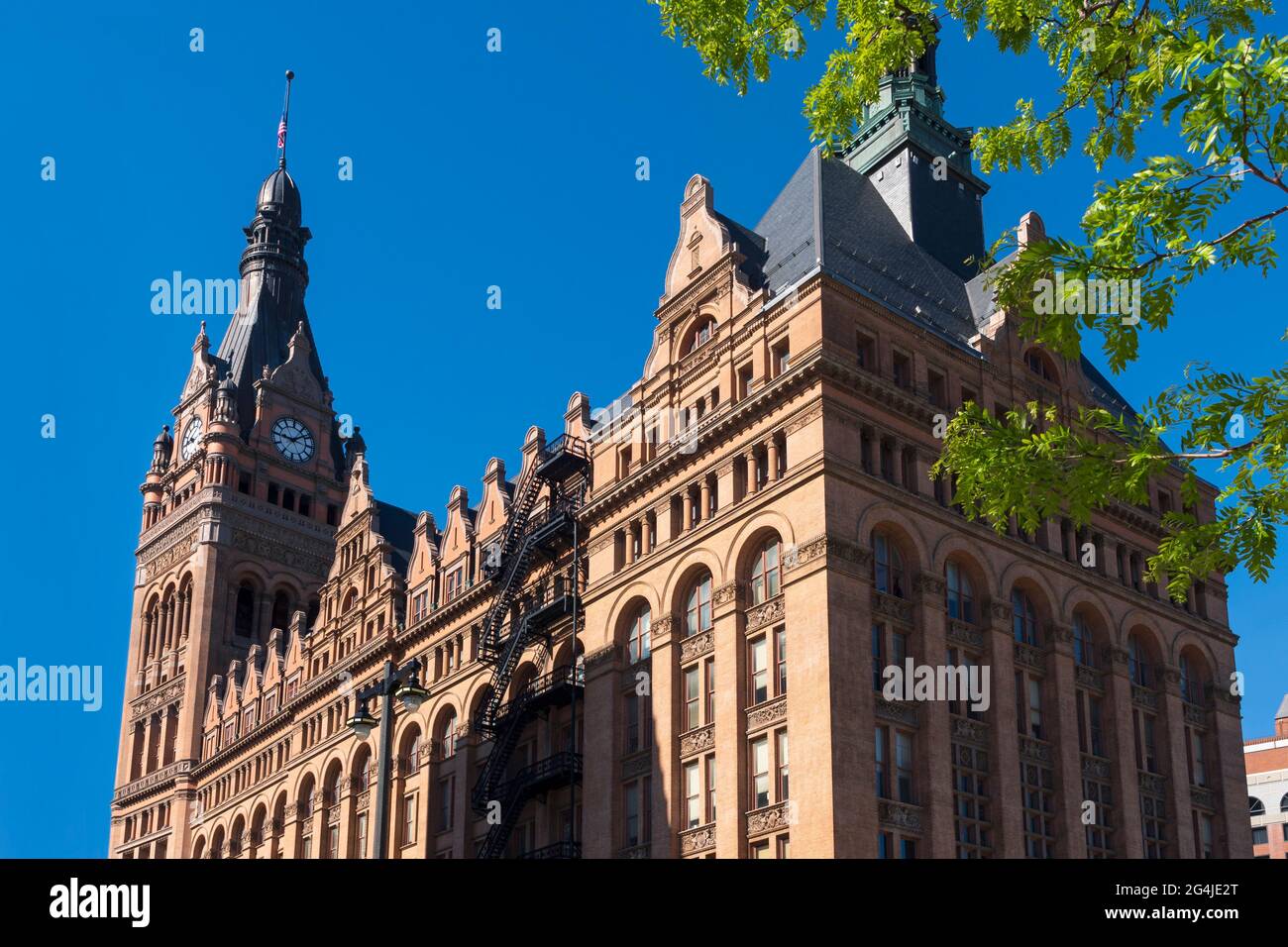 landmark milwaukee city hall bell tower and facade in flemish ...