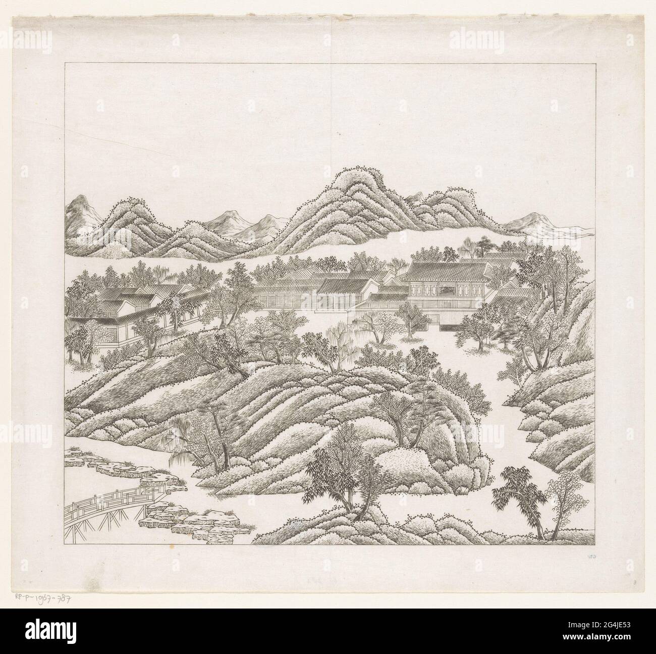 View of a part of the imperial summer palace in Chengde (Jehol) in ...