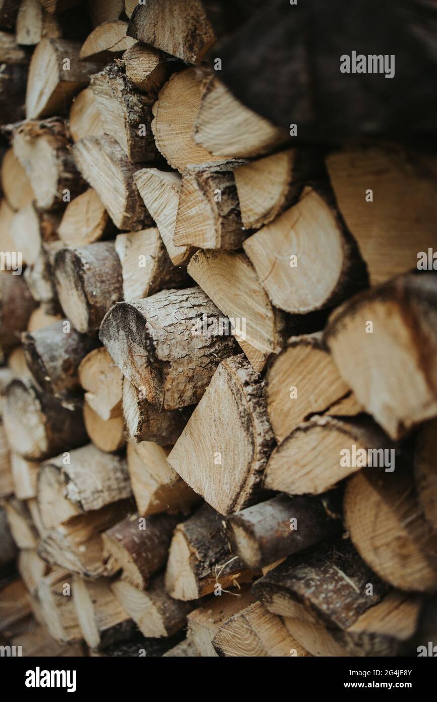 Stack many firewoods hi-res stock photography and images - Alamy