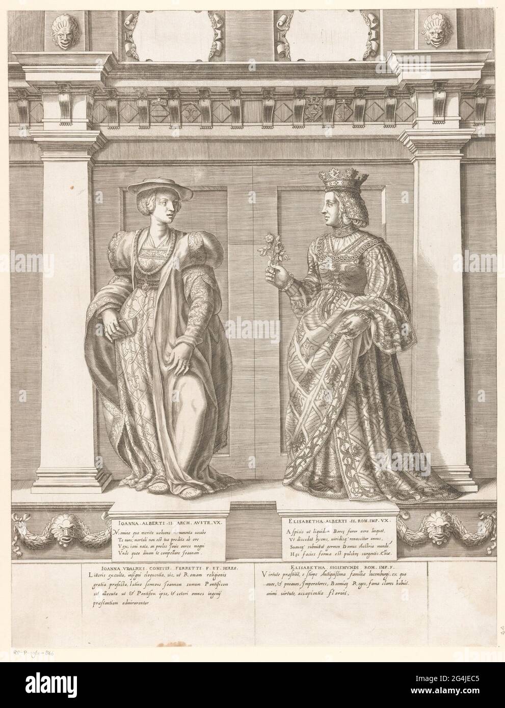 Double portrait of Johanna van Pfirt and Elisabeth van Luxembourg ...