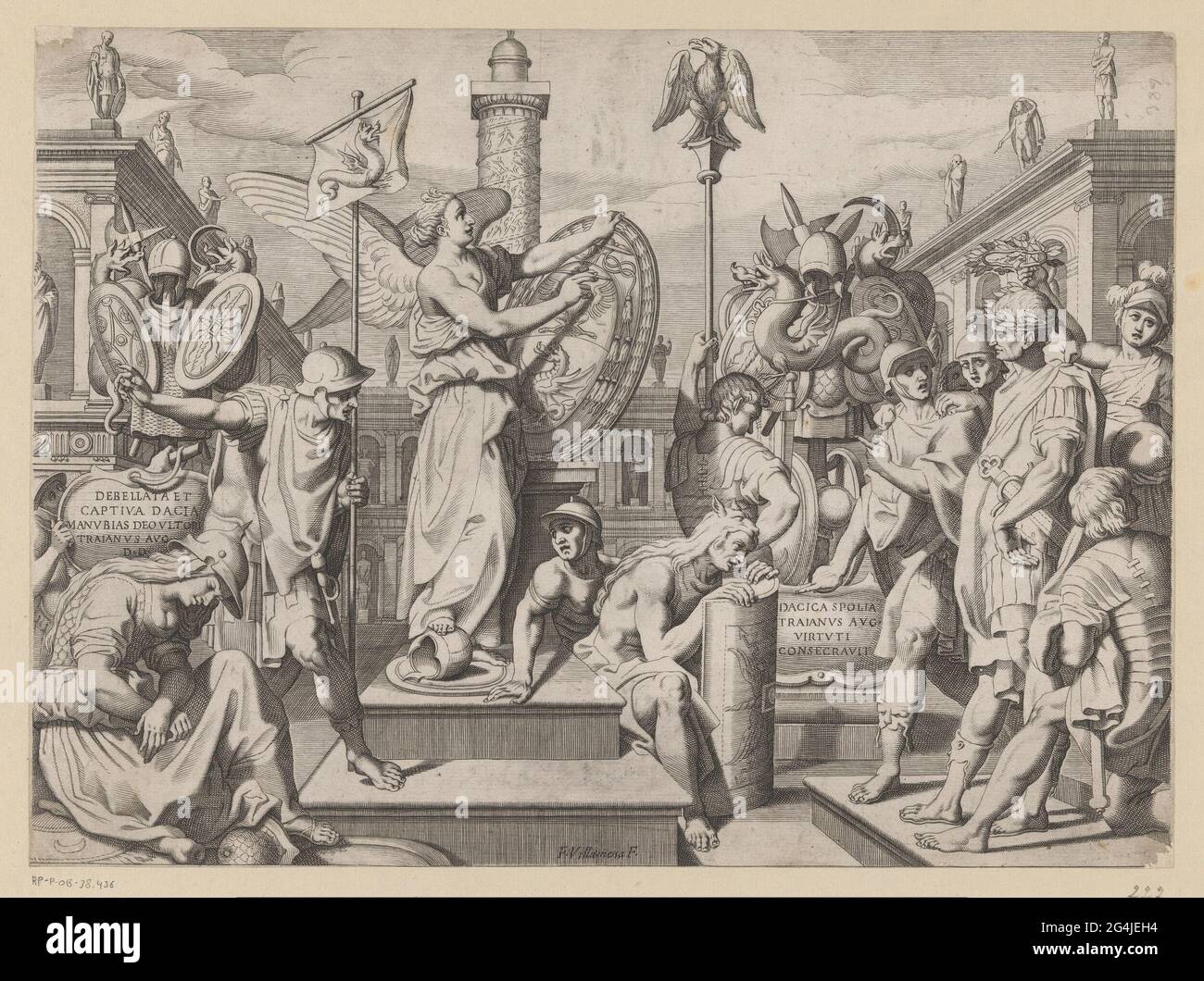 Victory creates the coat of arms of Scipione Borghese. A ...