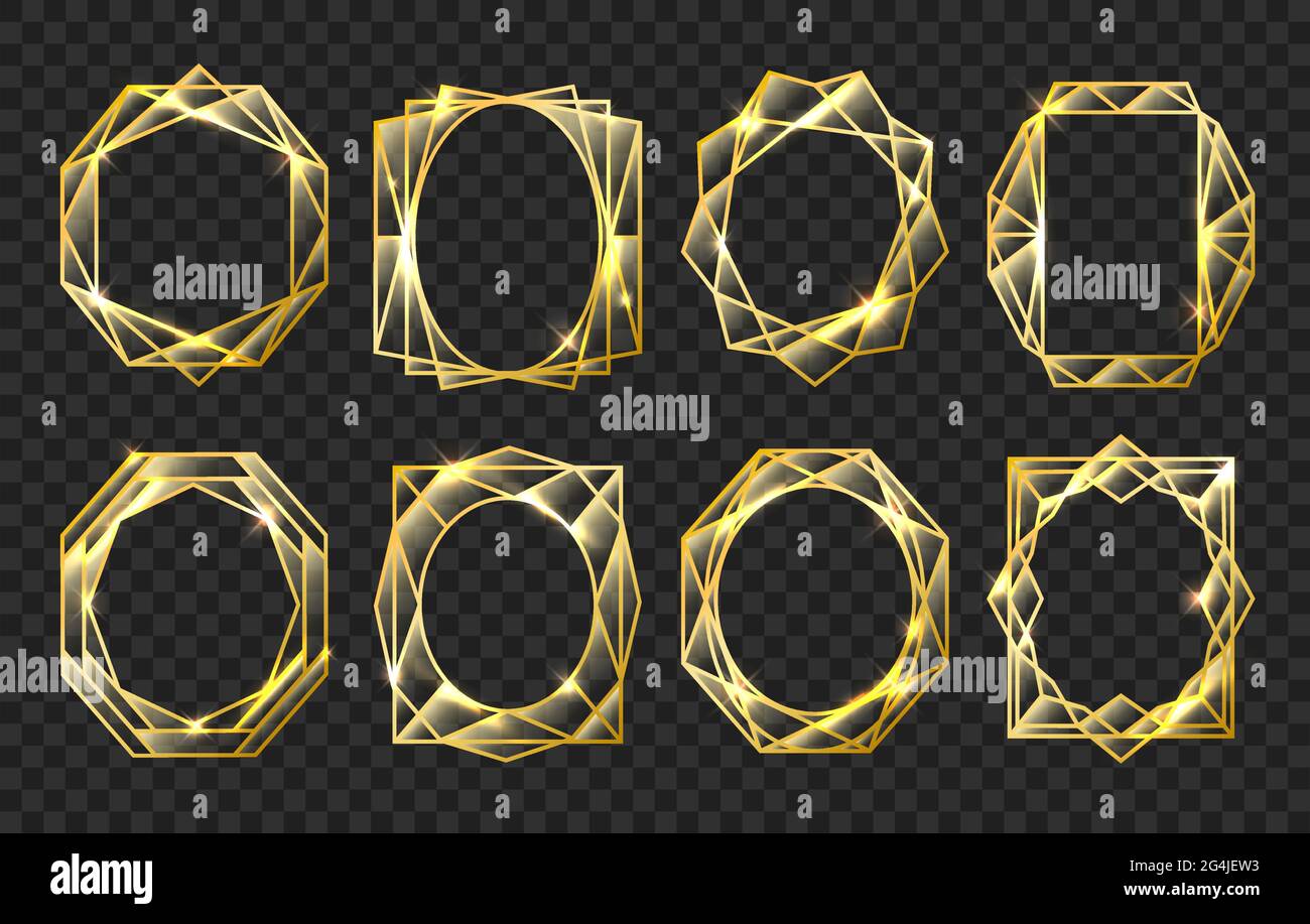 Golden glass frames Stock Vector Image & Art - Alamy