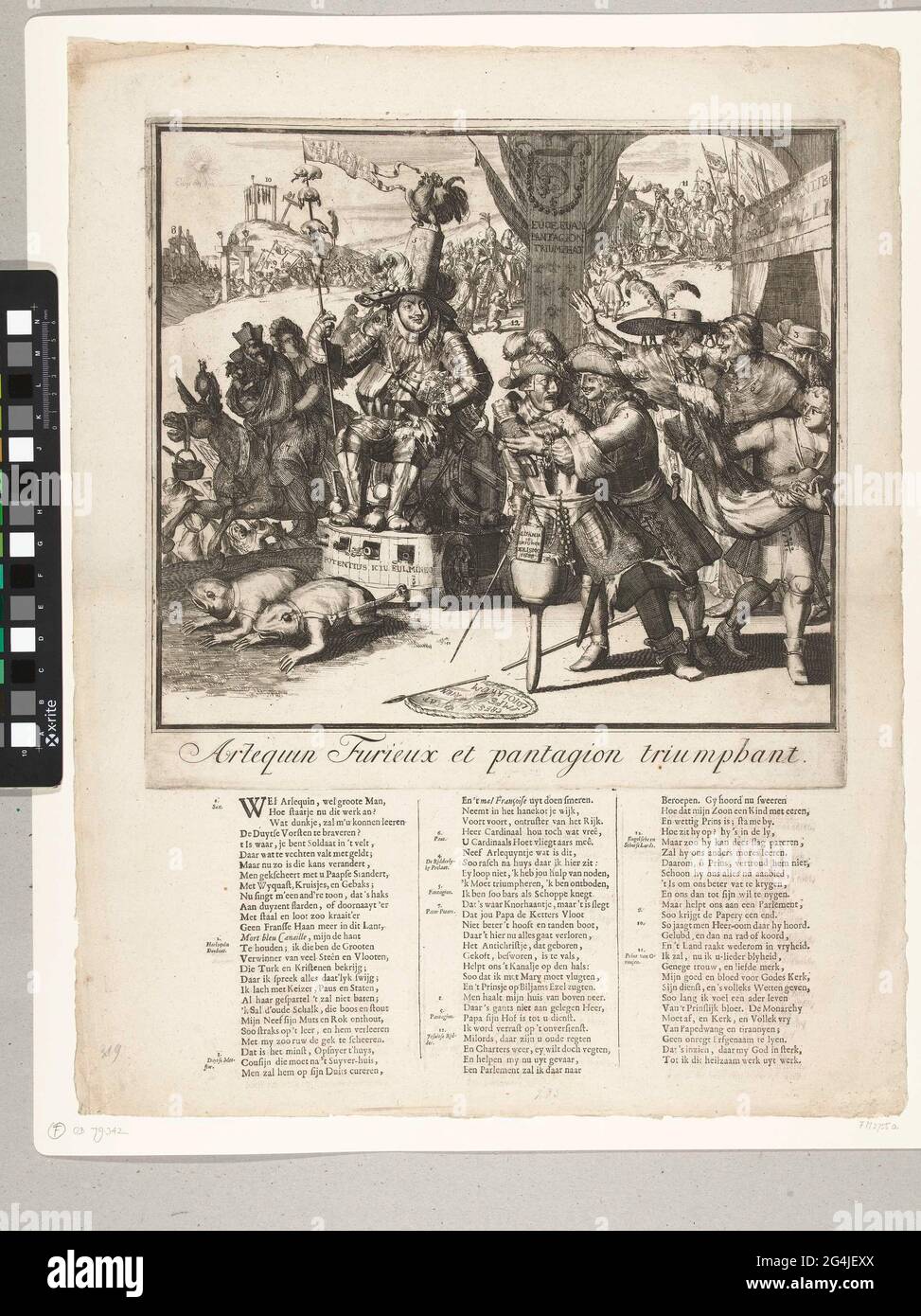 . Cartoon at Louis XIV (Harlekijn) and Lodewijk, Dauphin of France ...