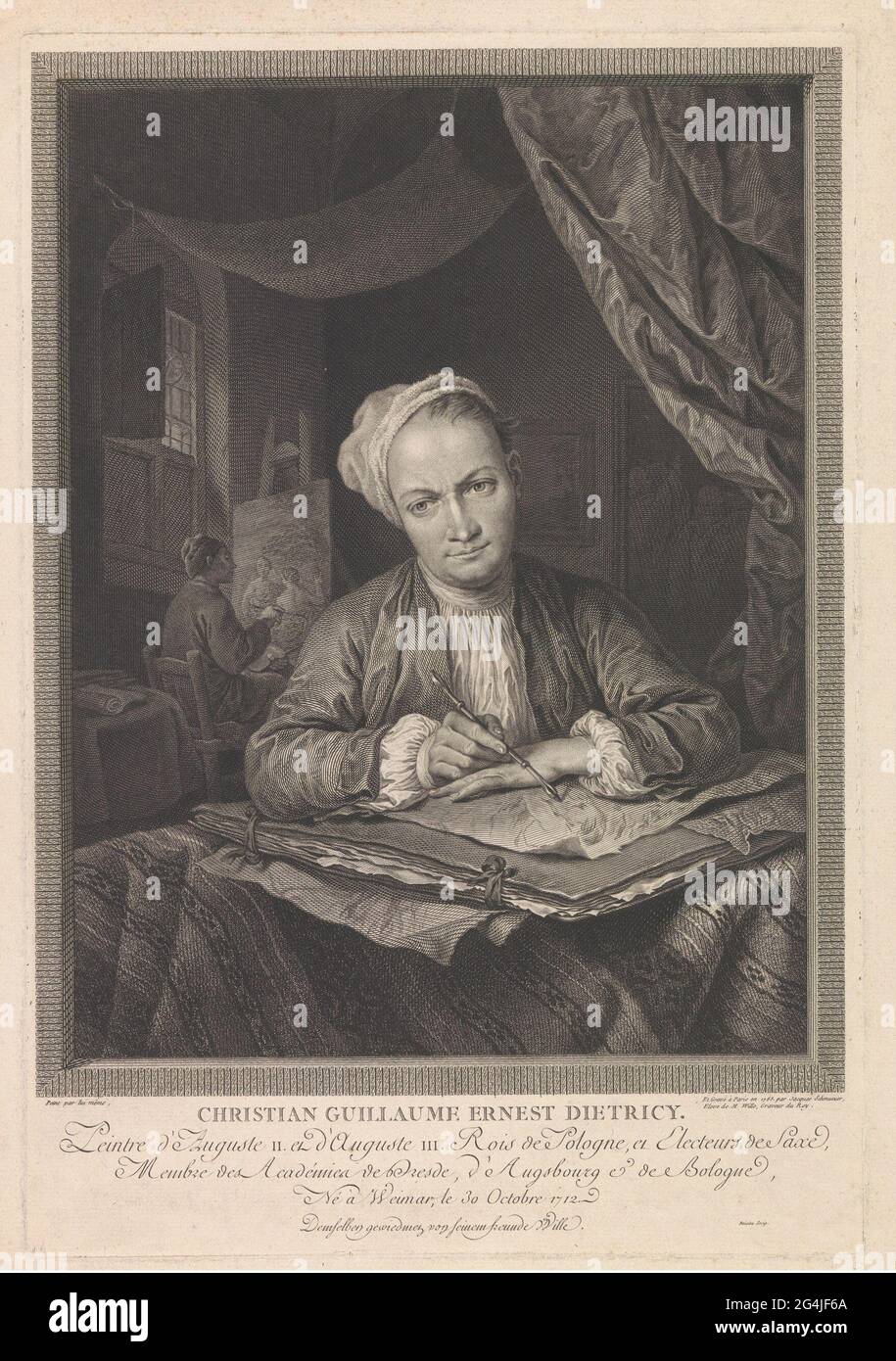 Portrait of artist Christian Wilhelm Ernst Dietrich; Christian ...