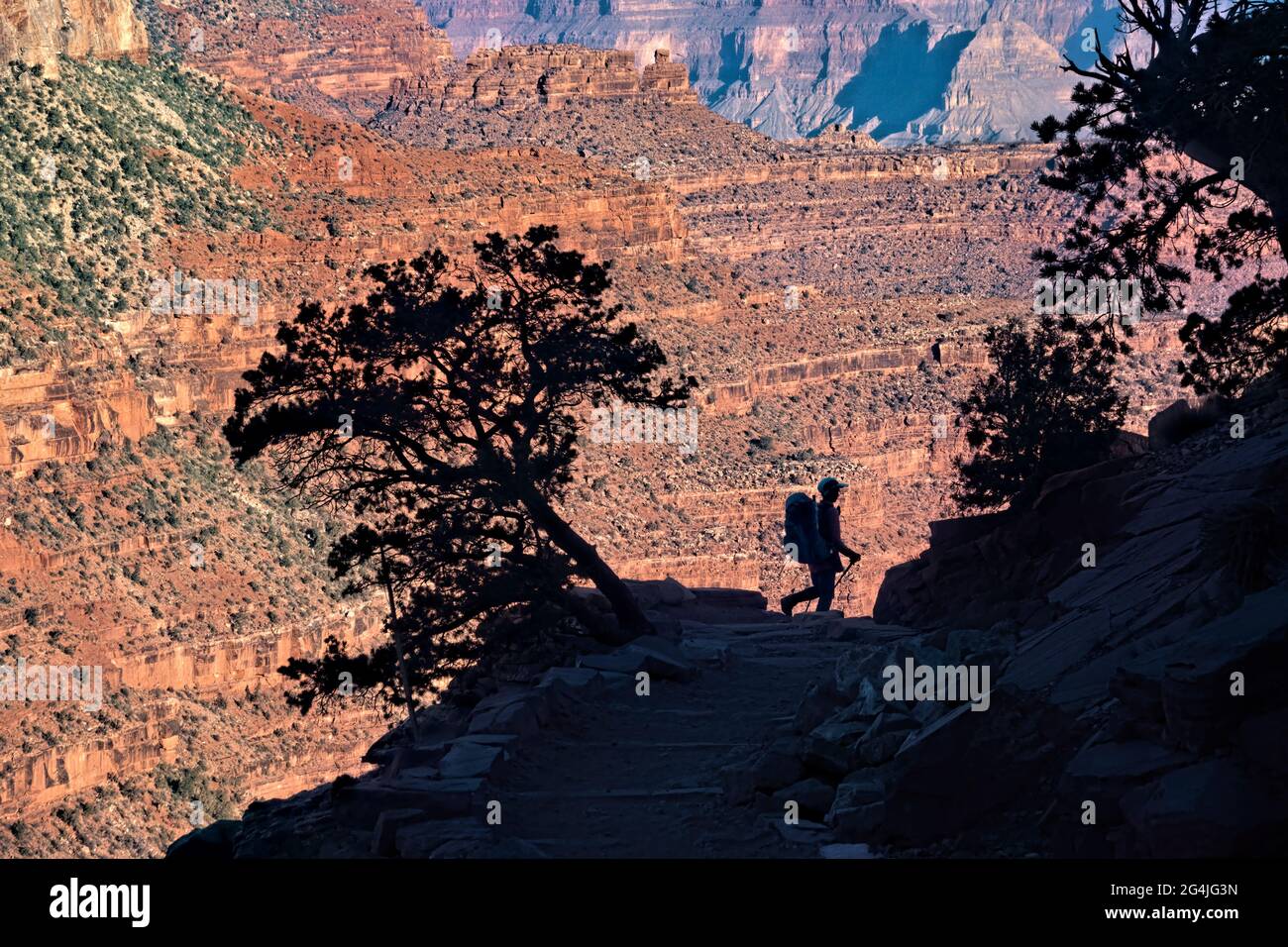 Descending the South Kaibab Trail, Grand Canyon National Park, Arizona ...