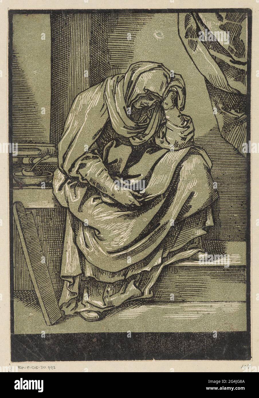 Sibille. A sibille sitting with the head supporting in her hand. In ...