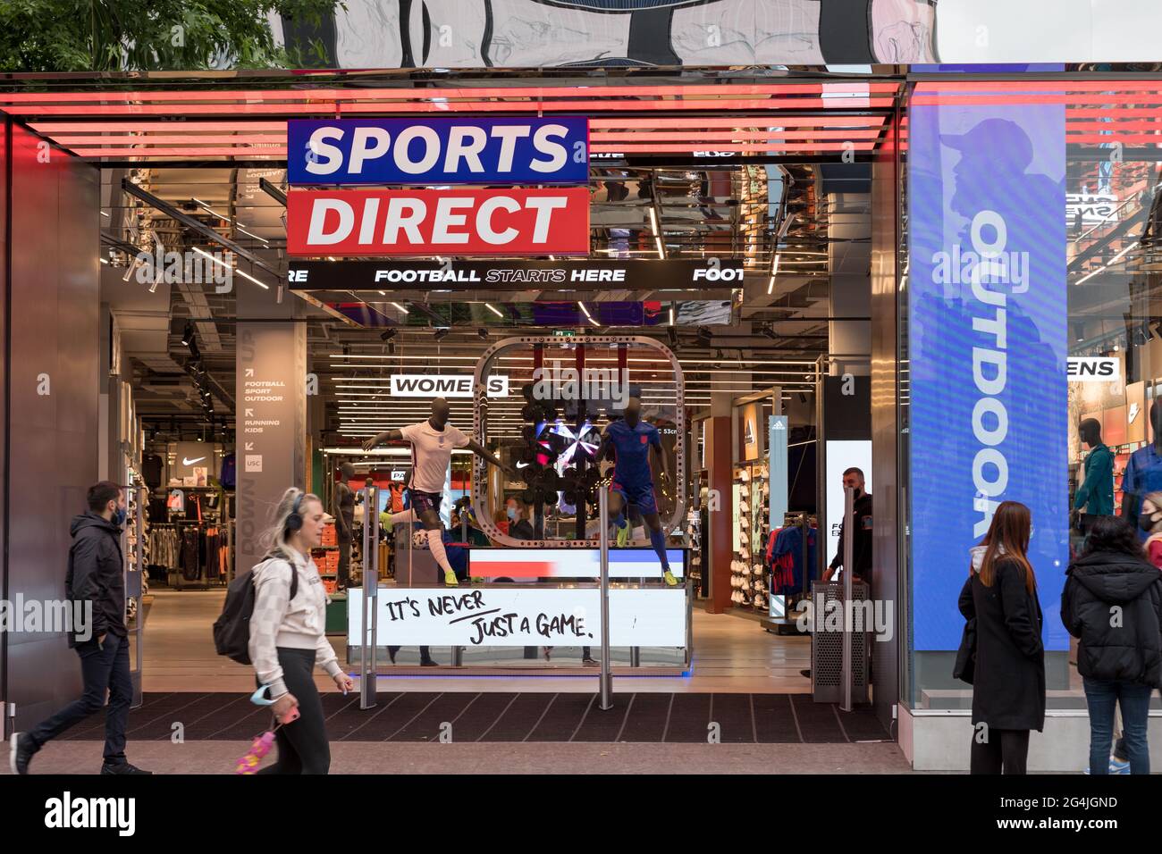 Sports Direct logo is seen at one of their stores on Oxford Street in ...