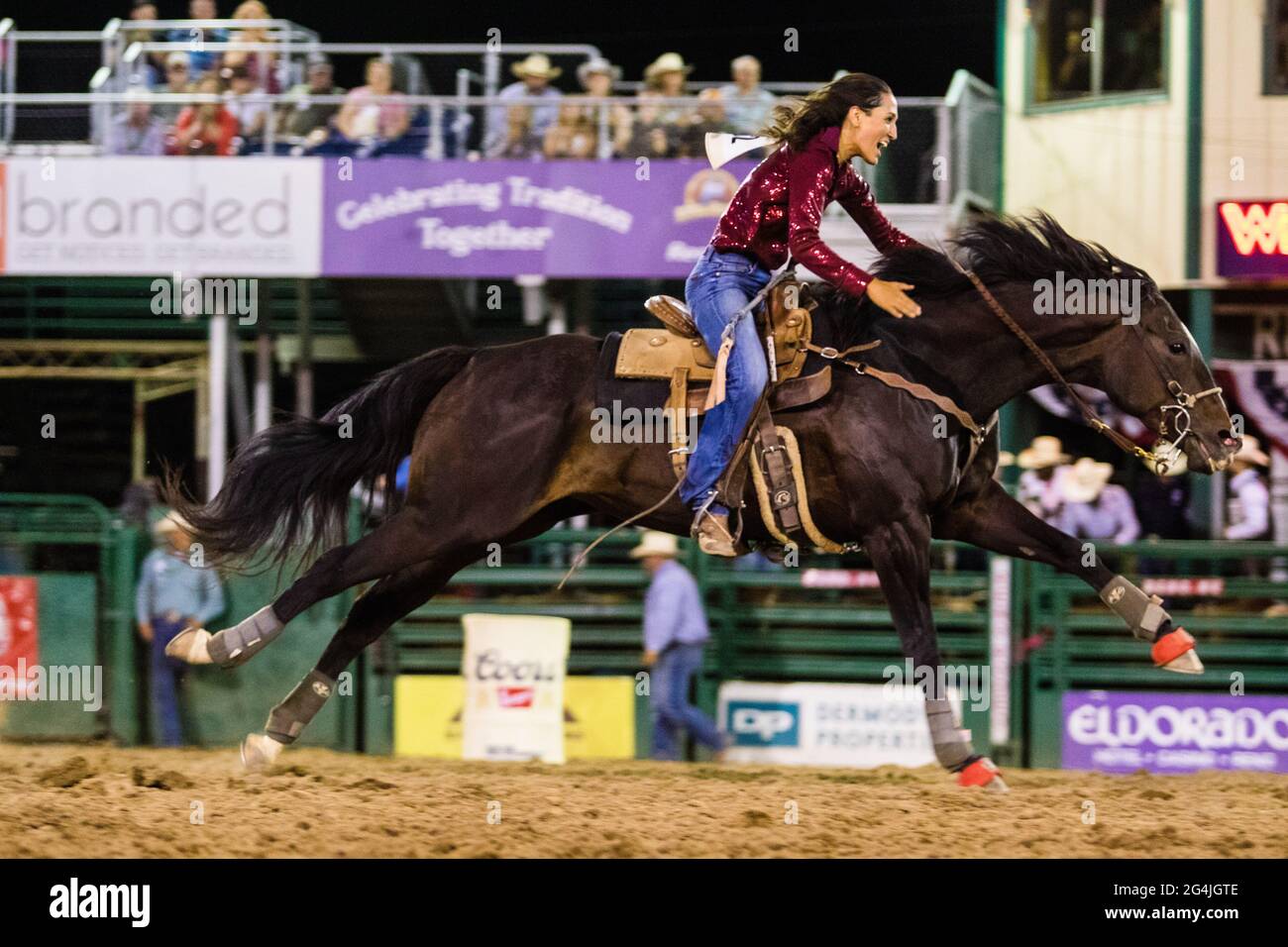 Reno, United States. 20th June, 2021. Ali Anton during the barrel ...