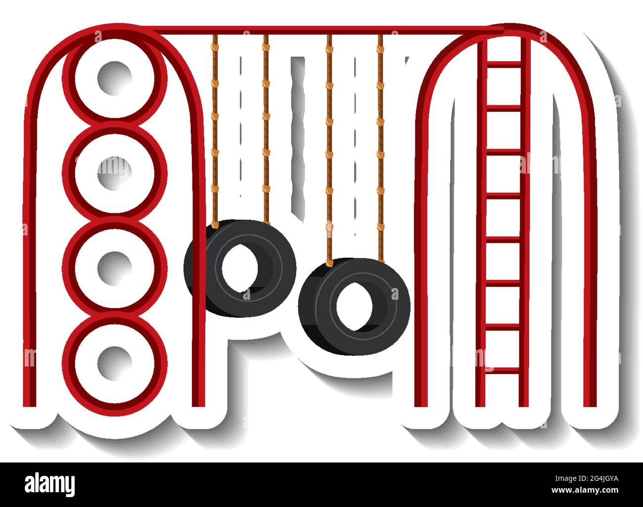 A sticker template with kids playground equipment illustration Stock ...