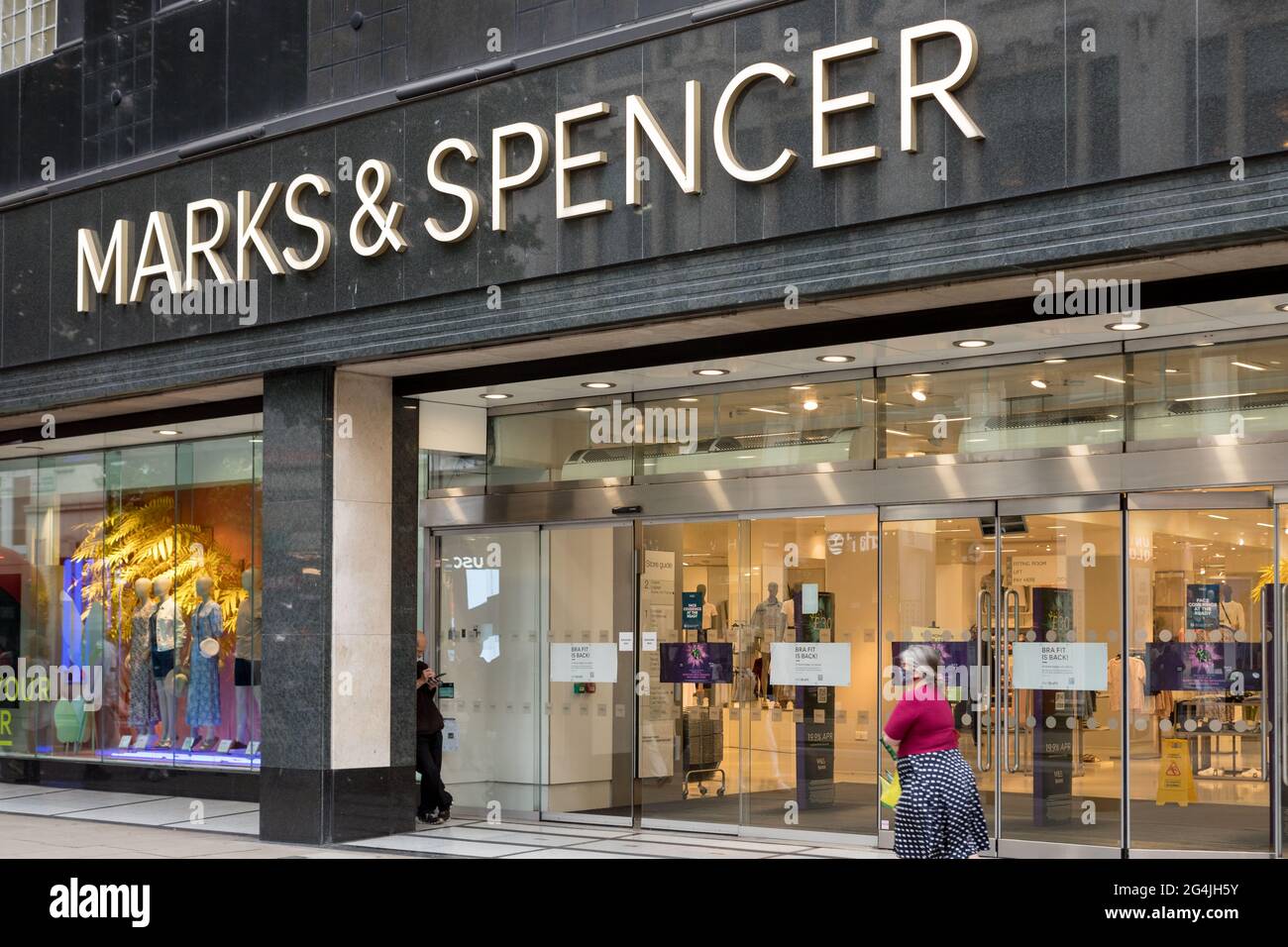 Marks & Spencer logo is seen at one of their stores on Oxford Street in ...