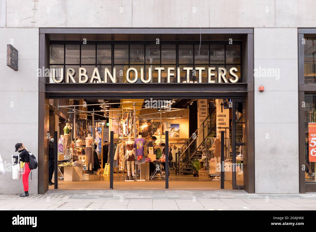 Urban Outfitters logo is seen at one of their stores on Oxford Street ...