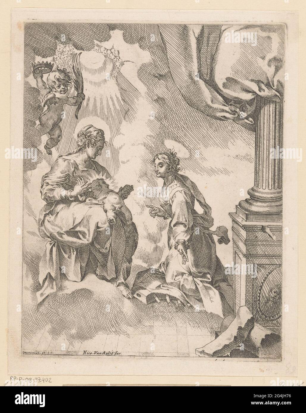 Maria with child and Catharina van Alexandria. Maria sitting with the ...