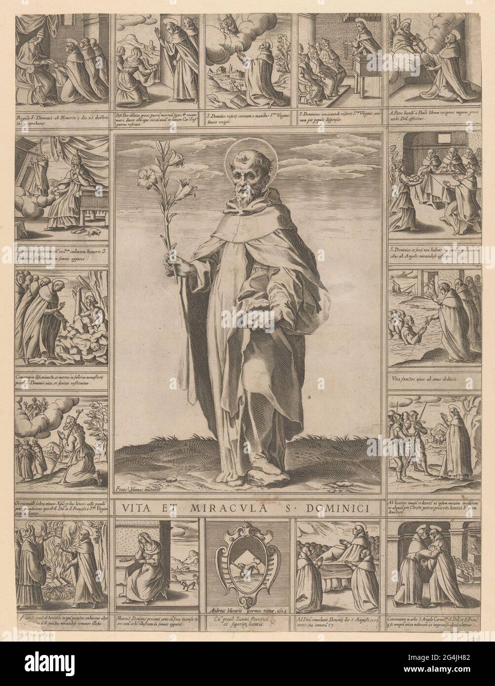 Life of the Holy Dominicus; Saints lives. The holy Dominician standing ...