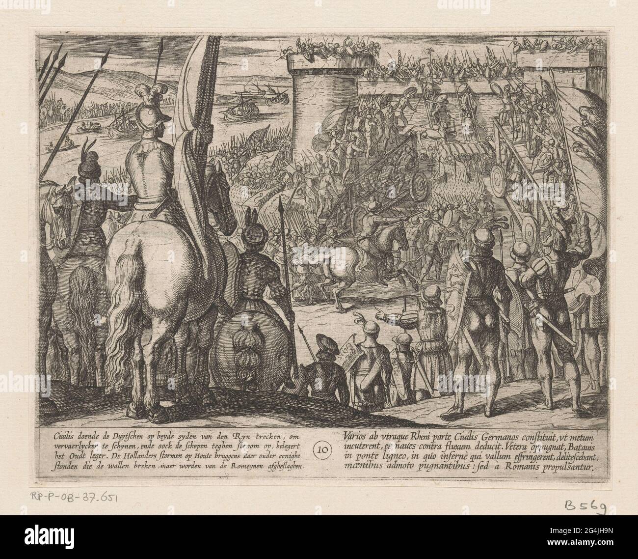 Civilis uses movable wooden bridges to attack a fort; The Batavian wars ...