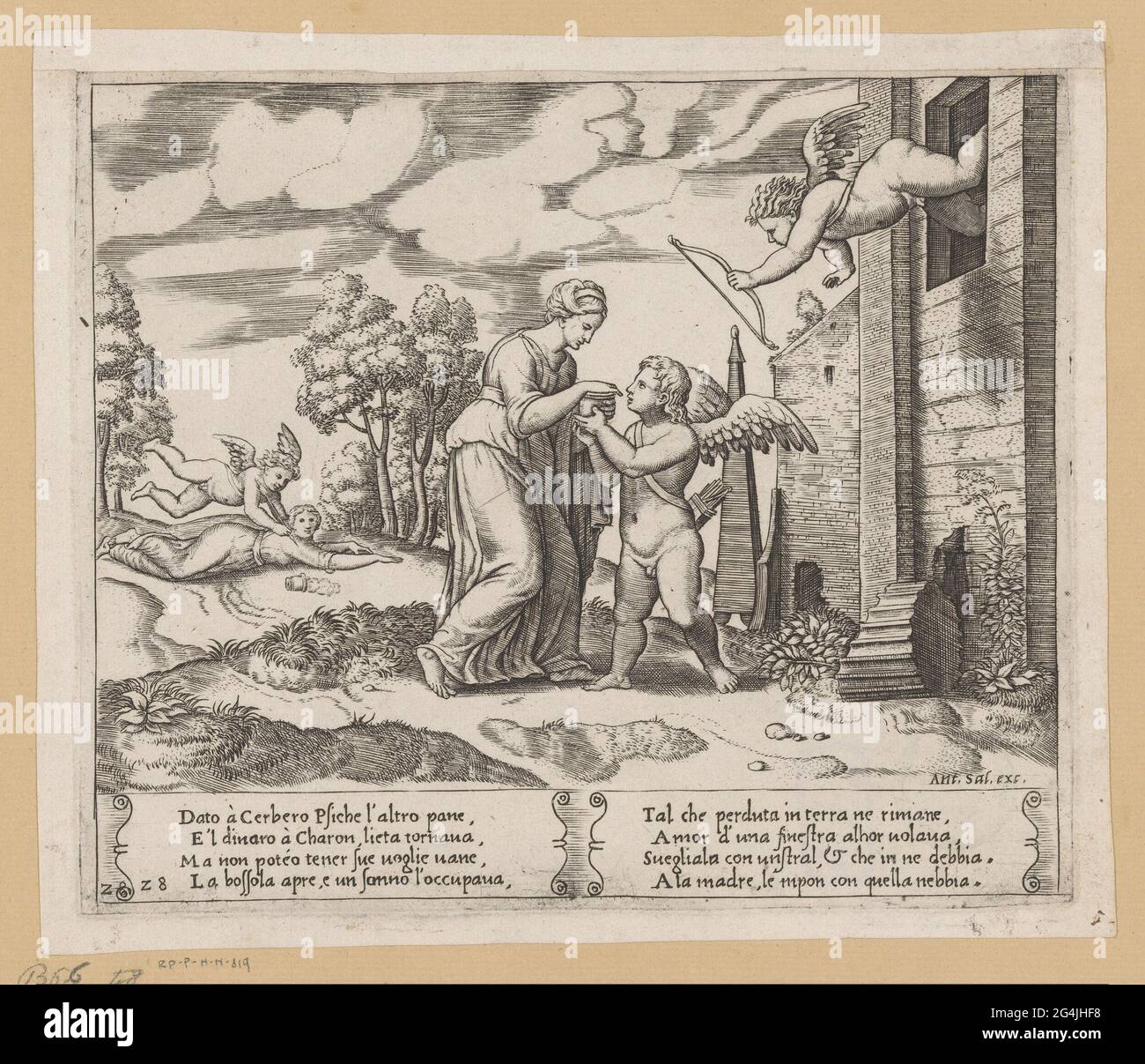 Psyche opens the jug with Proserpina's beauty; Story of Amor and Psyche ...