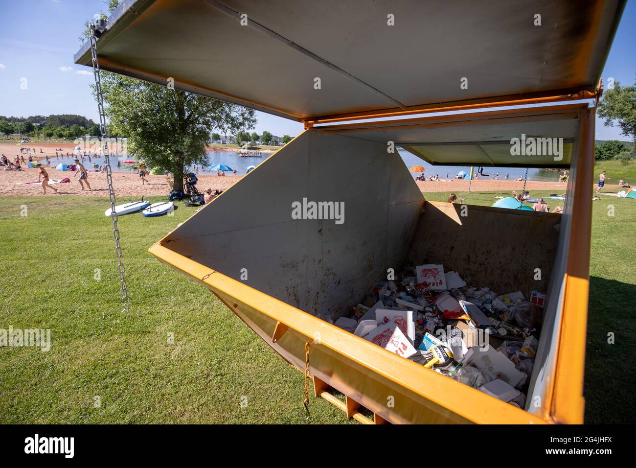 Ramsberg, Germany. 17th June, 2021. A large container stands at the ...