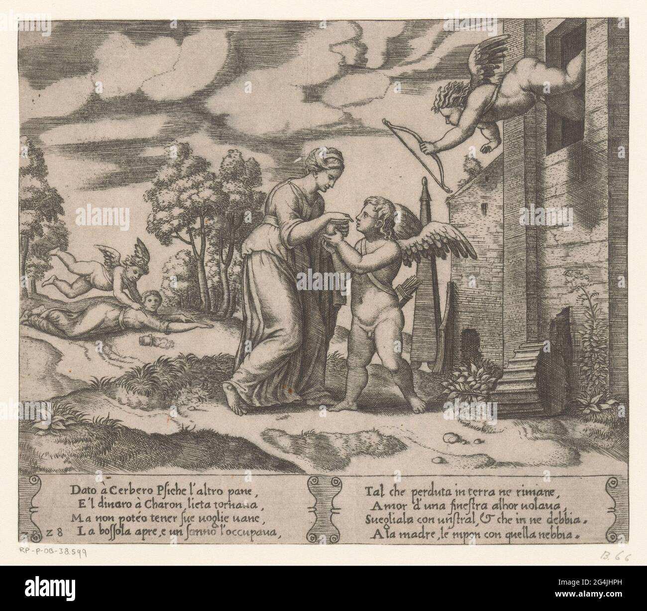 Psyche opens the jug with Proserpina's beauty; Story of Amor and Psyche ...