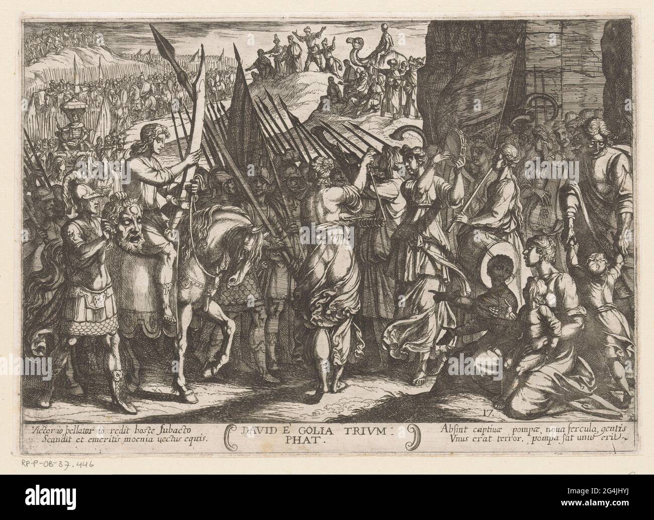 David returns triumphant with the head of Goliath; David e Golia ...