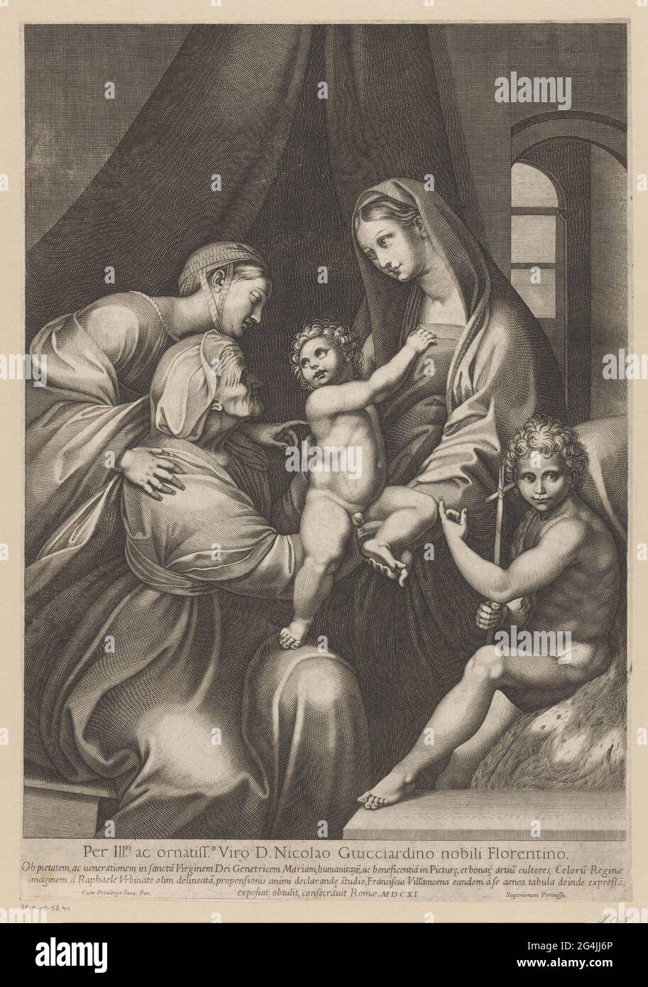 Maria with child and Elisabet, Catharina and John the Baptist. Maria ...