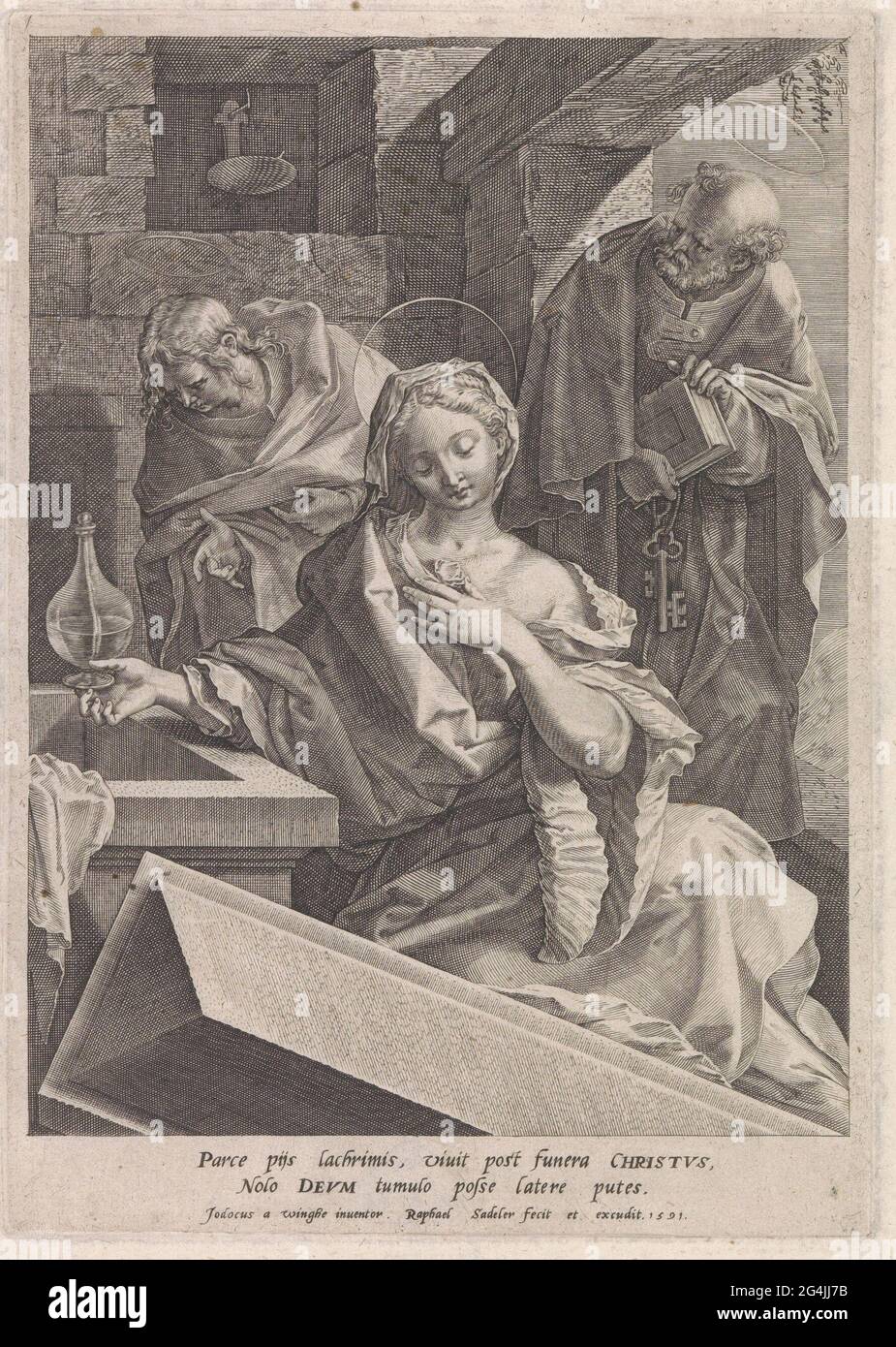 Mary Magdalene and the Apostles Petrus and John the Evangelist at the ...