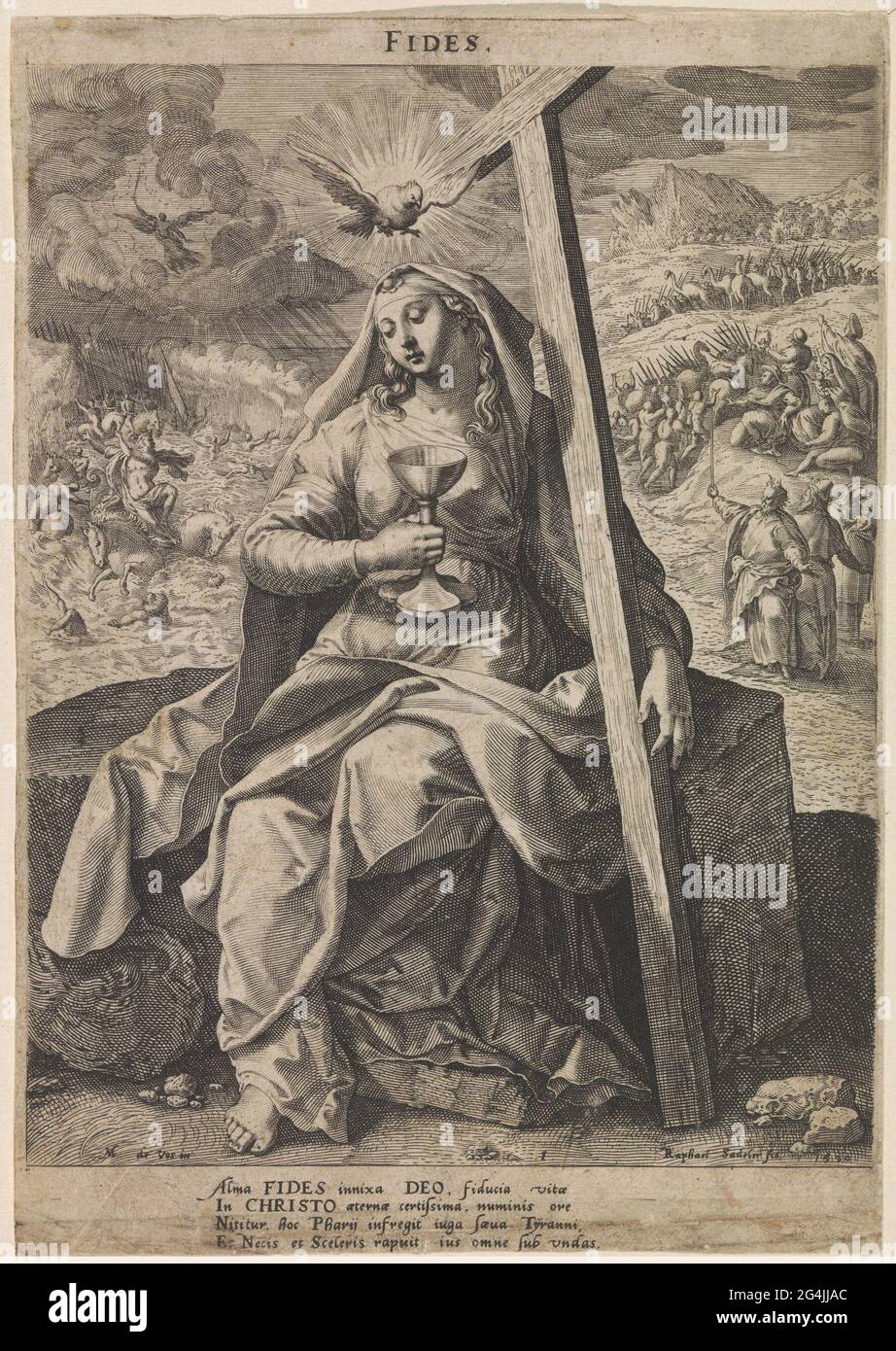 Faith; Fides; Six Christian virtues. The personification of faith ...