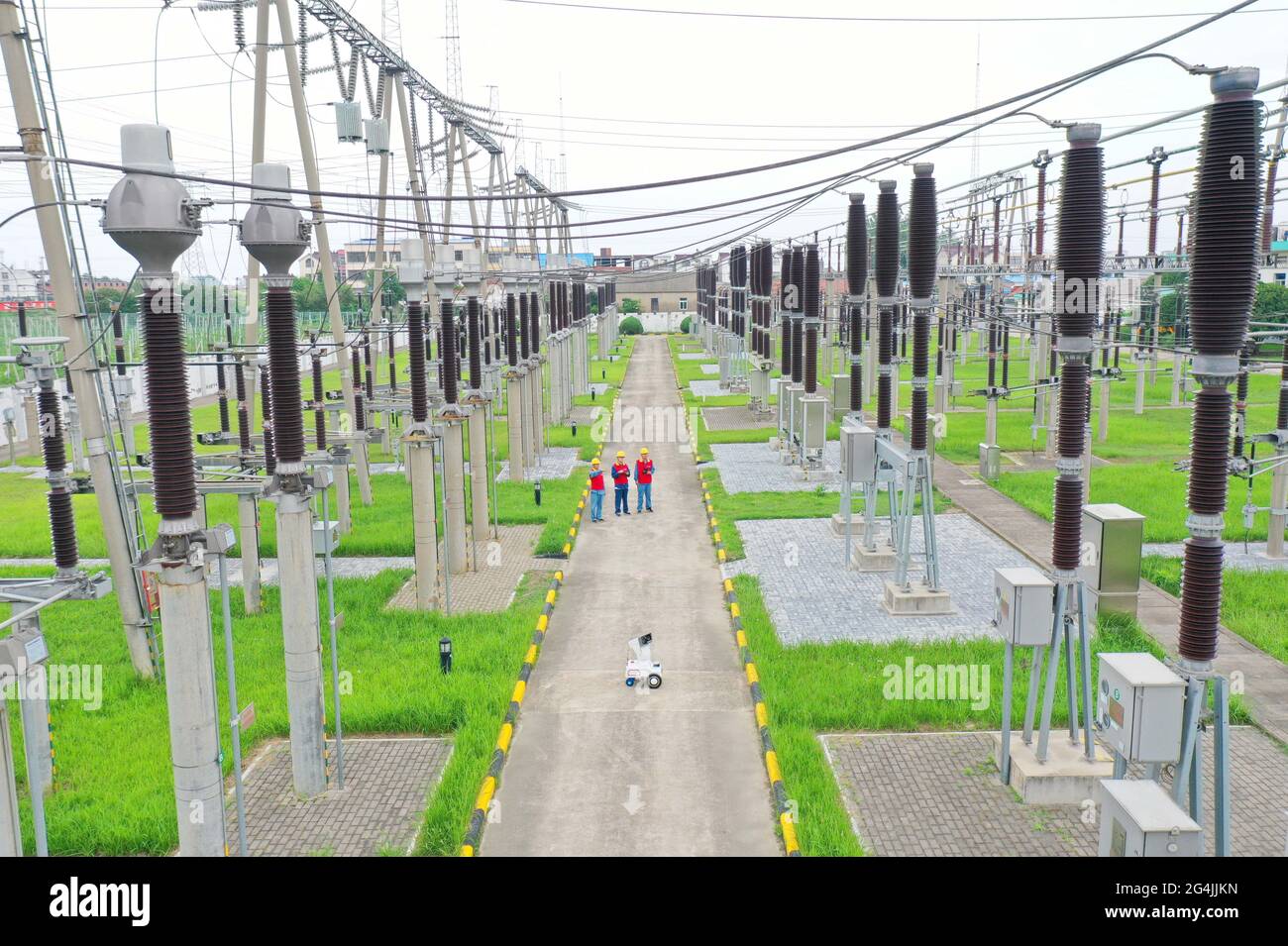 CHUNZHOU, CHINA - JUNE 21, 2021 - An intelligent inspection robot and ...