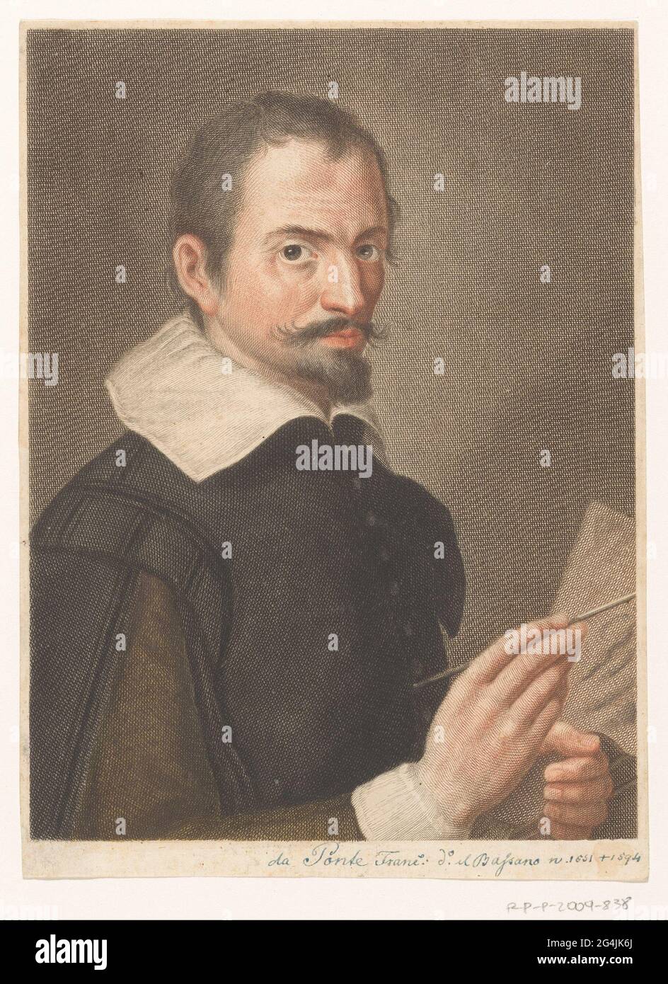 Portrait of artist Francesco Bassano II; Portraits of artists Stock ...