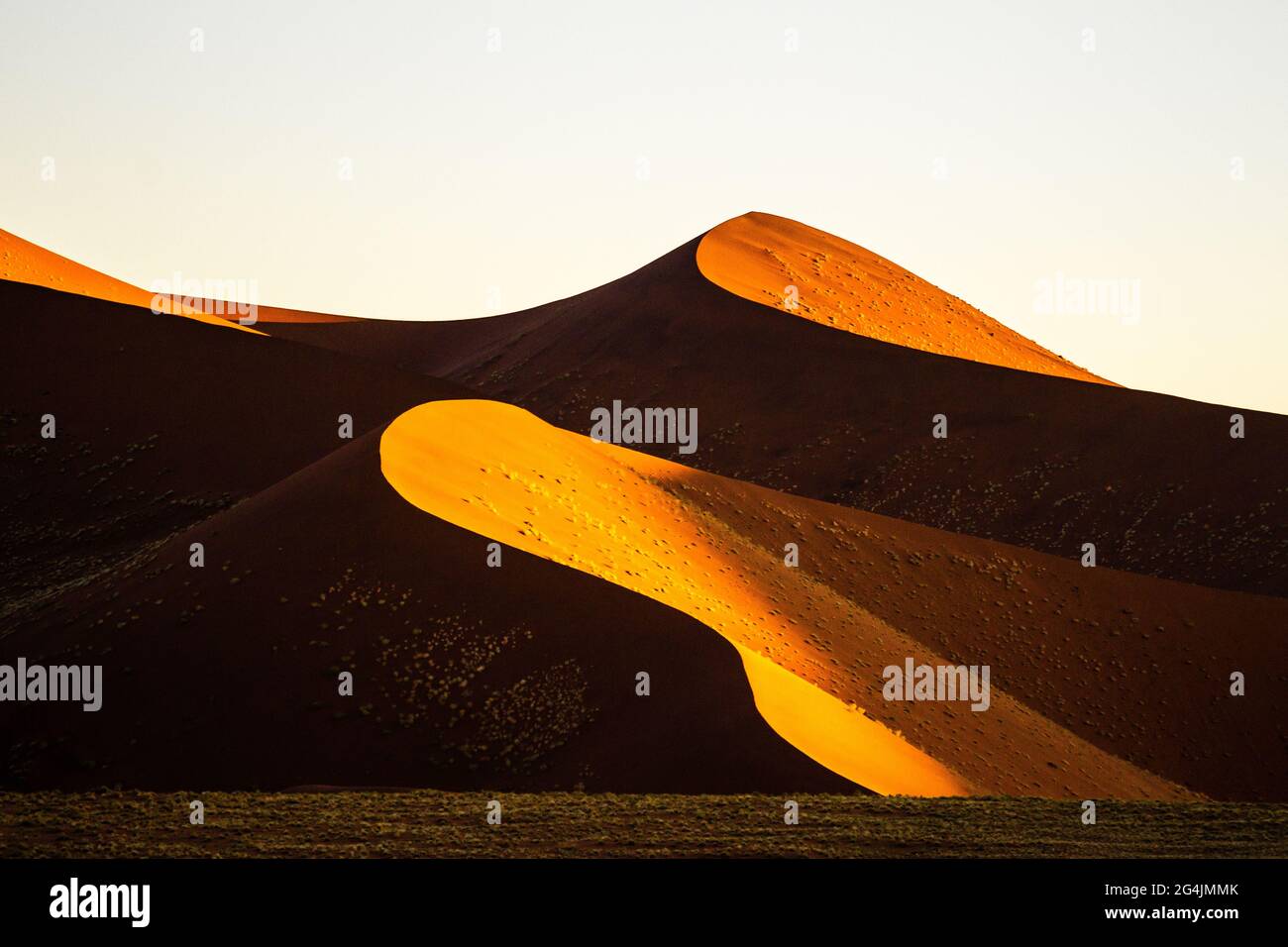 Sossusvlei sand dunes - salt and clay pan surrounded by high red sand ...