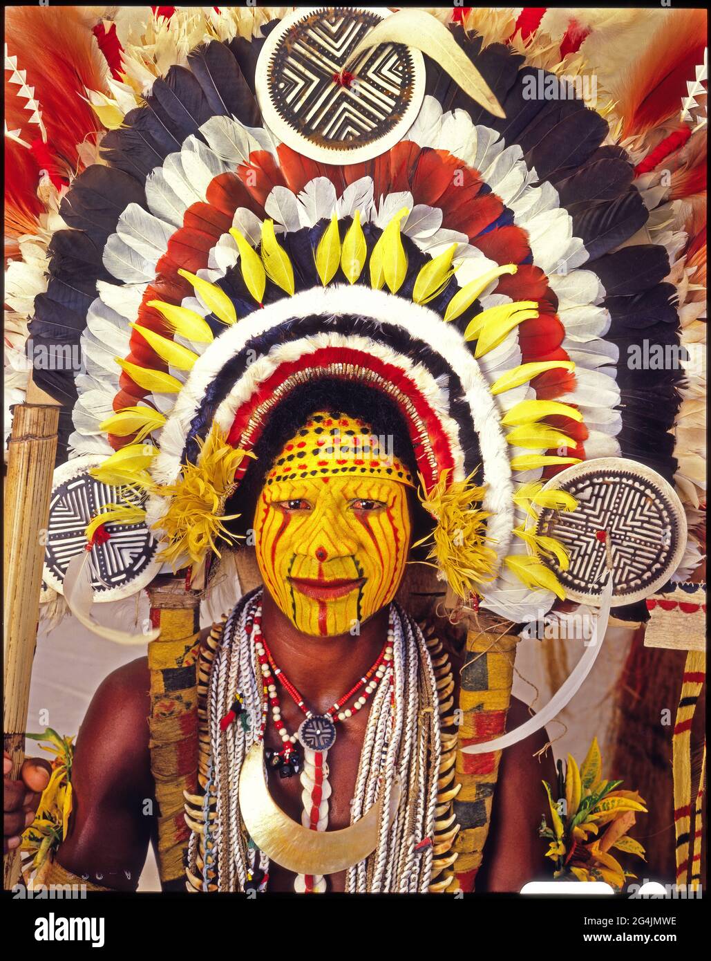 Papua new guinea man in tribal dress hi-res stock photography and ...