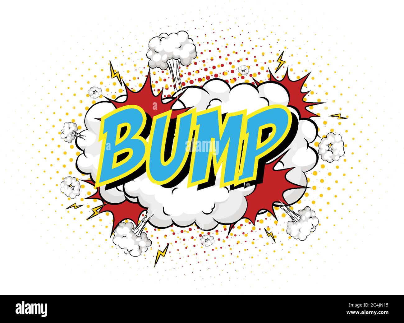 Word Bump on comic cloud explosion background illustration Stock Vector ...
