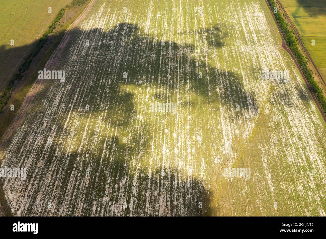 Aerial photography bird eye view of land farmland and nature landscape ...