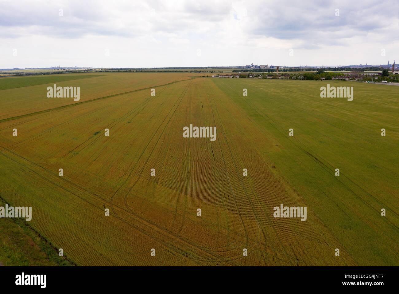 Aerial photography bird eye view of land farmland and nature landscape ...