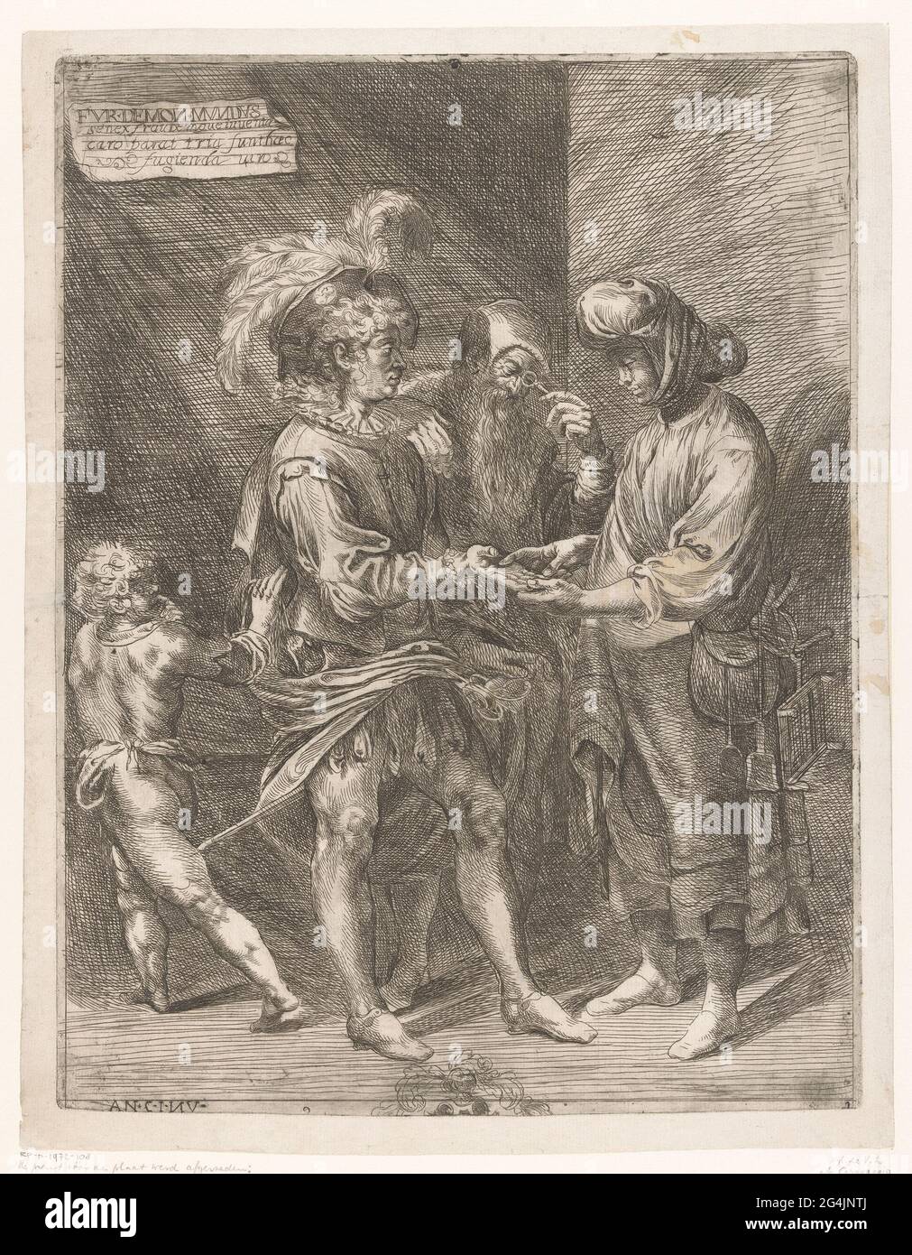 Fortune teller. A fortune teller reads the hand of a young man. Between ...