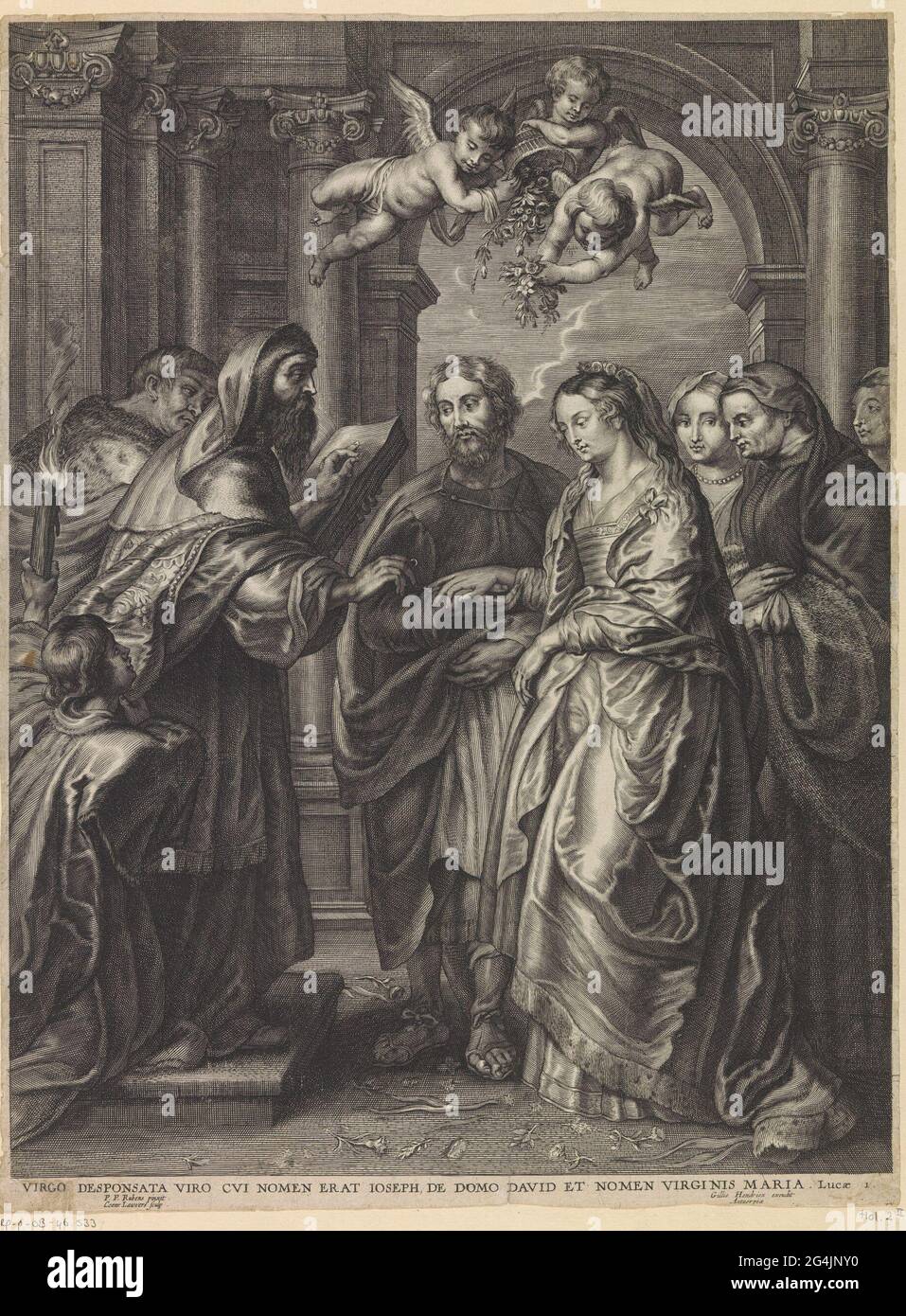 Marriage of Maria. In the presence of a man and three women, Maria and ...